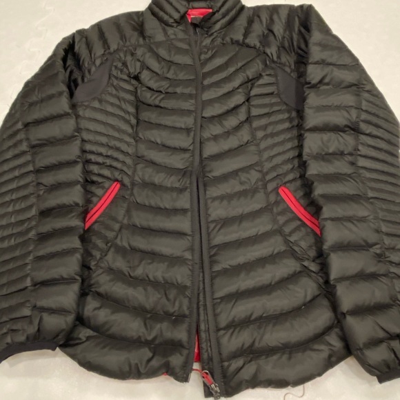 Jackets & Coats | Black Puffer Jacket With Red Accents | Poshmark